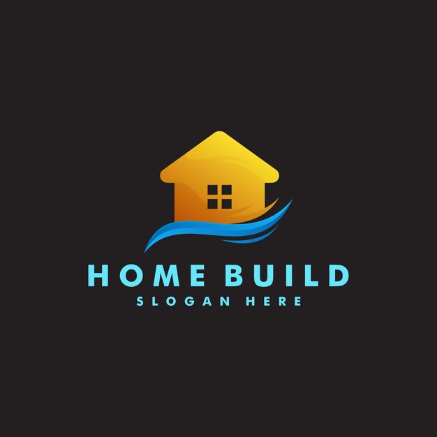 Vibrant Home Building Logo with Stylized House Icon | Jiffy Designs