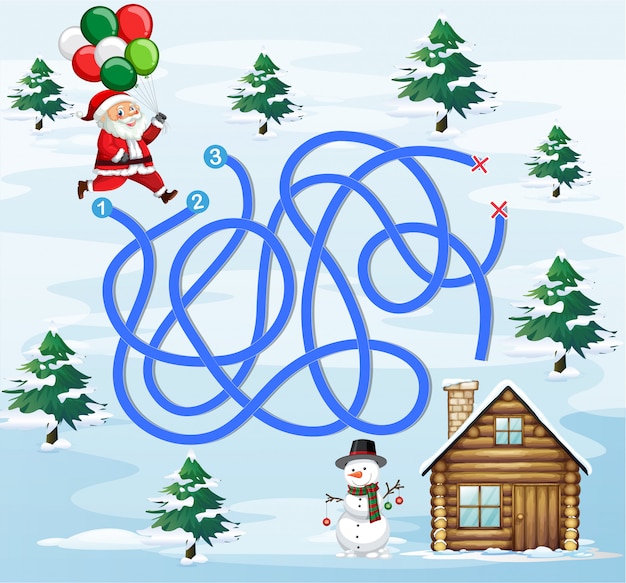 Festive Maze Adventure: Santa's Snowy Wonderland | Jiffy Designs