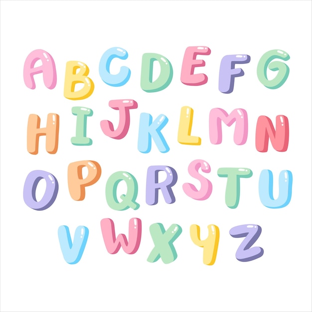 Vibrant Pastel Alphabet Letters in Playful Cursive Style | Jiffy Designs