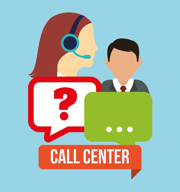 Call Center Illustration with Stylized Customer Service Figures | Jiffy ...