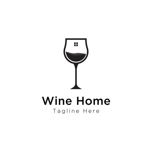 Elegant Wine Glass Icon with Customizable Tagline | Jiffy Designs