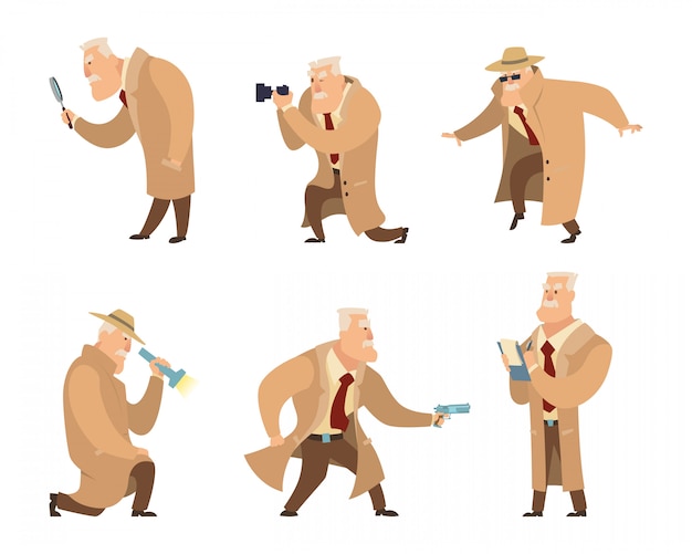 Diverse Collection of Quirky Cartoon Detective Characters | Jiffy Designs