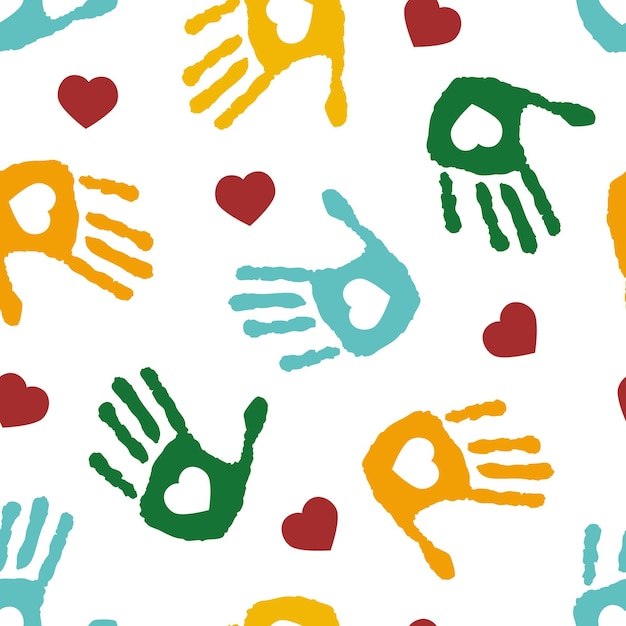 Vibrant Handprint and Heart Pattern Collection | Jiffy Designs