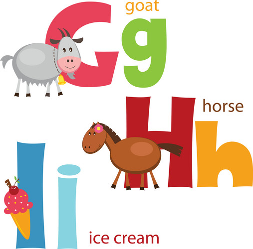 Funny Alphabet Letters G H I | Jiffy Designs