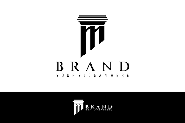 Elegant Monogram with Minimalist Architectural Columns Design | Jiffy ...