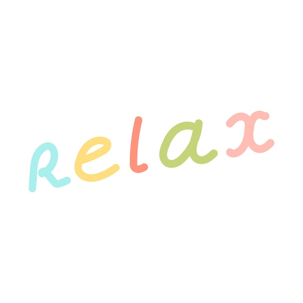 Colorful Handwritten 'Relax' Text in Pastel Hues | Jiffy Designs