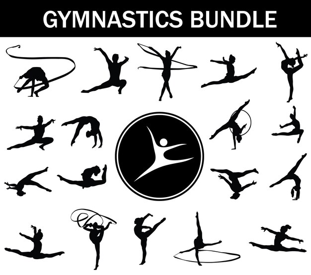 Graceful Gymnasts Silhouettes: Acrobatic Poses and Movements | Jiffy ...