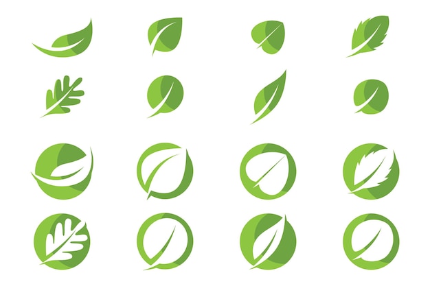 Vibrant Green Leaf Icons and Nature Symbols Collection | Jiffy Designs