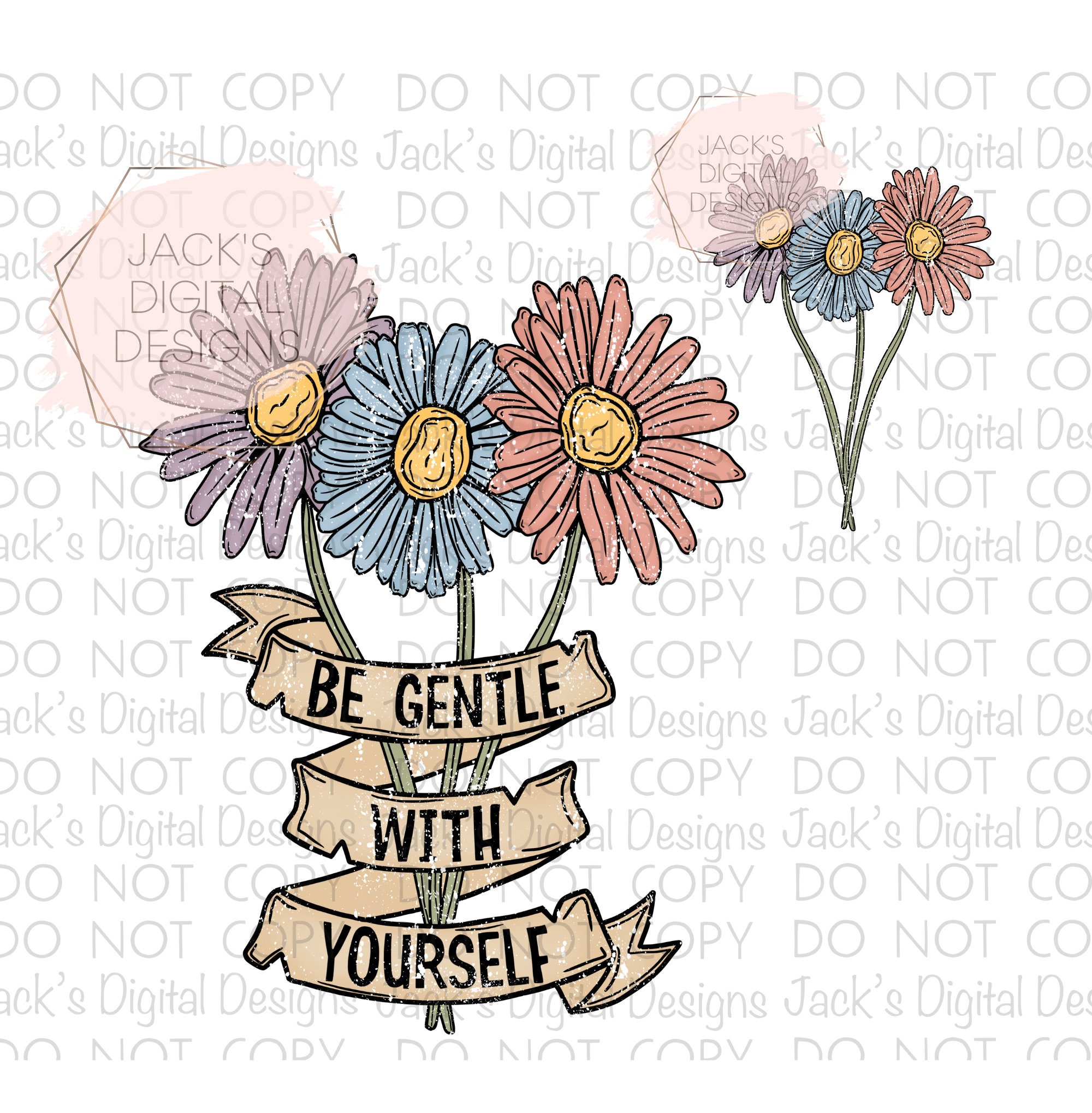 Be Gentle With Yourself Png, Flower Png, Daisy Png, Motivational Png ...