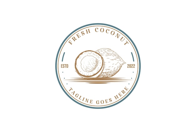 Vintage-Inspired Fresh Coconut Brand Logo | Jiffy Designs