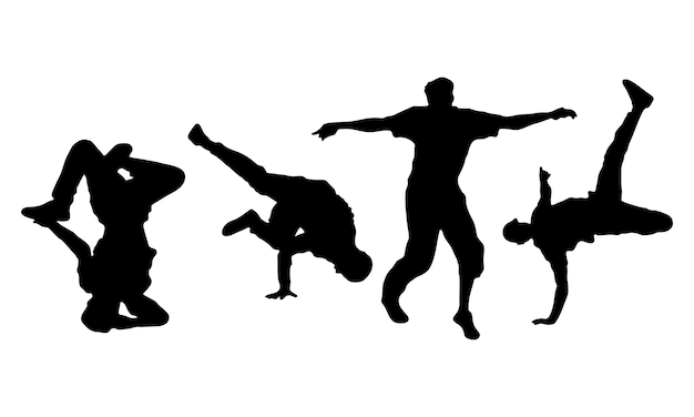 Dynamic Silhouettes of Acrobatic Figures in Motion | Jiffy Designs