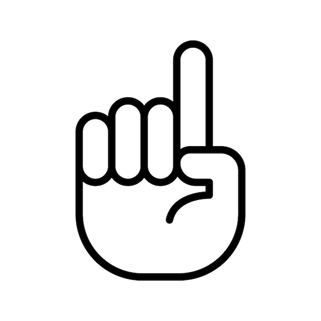 Minimalist Gesture Icon: Upraised Middle Finger | Jiffy Designs