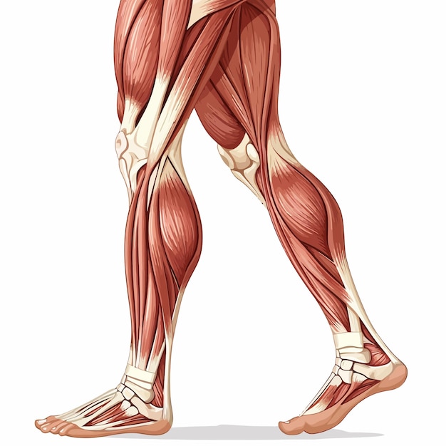 Detailed Anatomical Illustration of Human Leg Muscles | Jiffy Designs