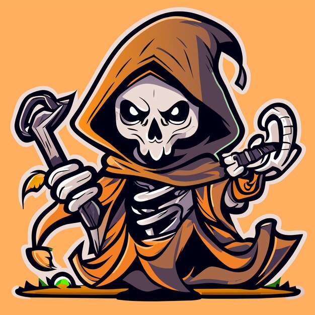 Menacing Grim Reaper Mascot in Striking Pose | Jiffy Designs