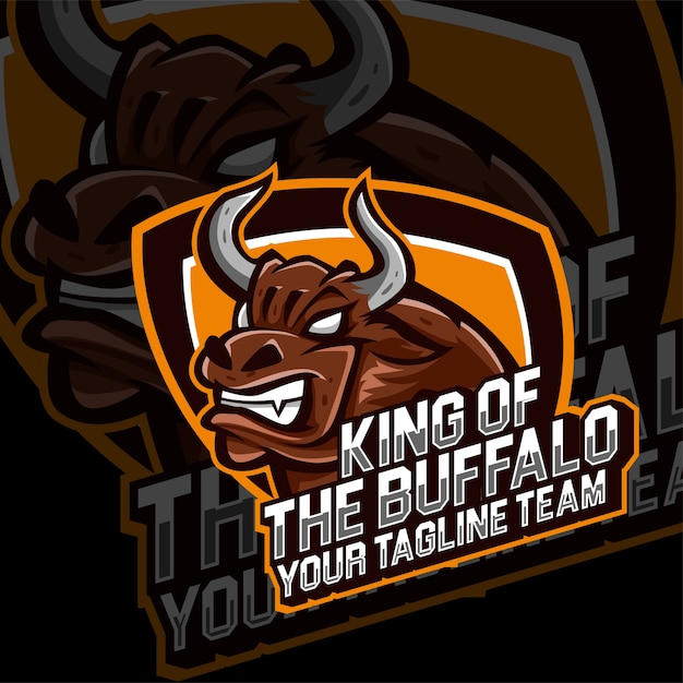 Fierce Buffalo Mascot Logo with Bold Typographic Design | Jiffy Designs