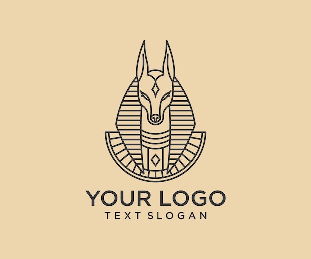 Majestic Egyptian God Anubis Emblem with Elegant Linework | Jiffy Designs