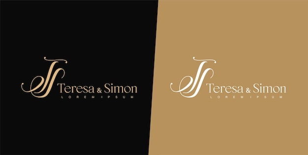 Elegant Calligraphic Monogram for Teresa and Simon | Jiffy Designs