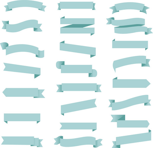 Ribbon Set In Isolated White Background With Gradient Mesh, Vector ...
