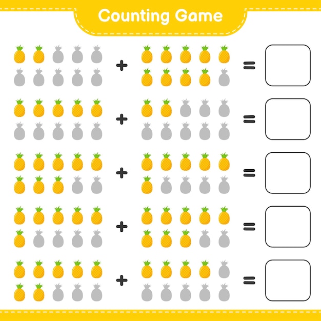 Counting Pineapple Shapes in Vibrant Illustration | Jiffy Designs