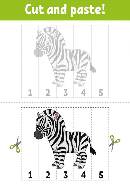 Charming Zebra Puzzle: A Playful Cut-and-Paste Activity | Jiffy Designs