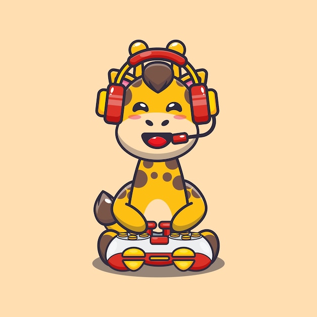 Adorable Gamer Giraffe with Headphones and Controller | Jiffy Designs
