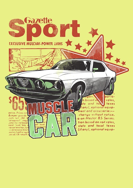 Vintage Muscle Car Poster Showcases Iconic Automotive Power | Jiffy Designs