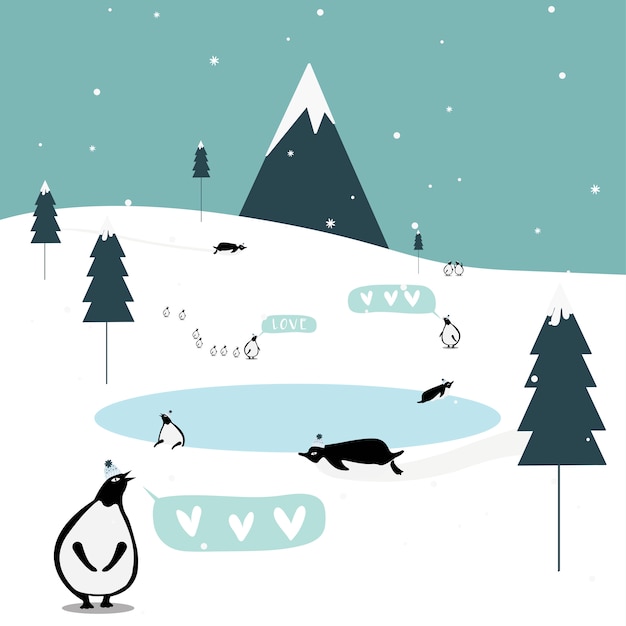 Enchanting Winter Wonderland with Playful Penguins | Jiffy Designs