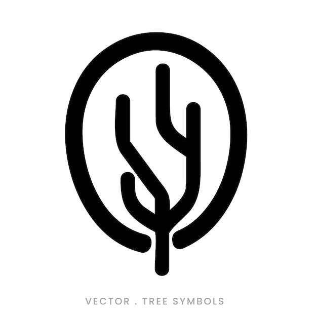 Minimalist Black and White Cactus Symbol in Oval Frame | Jiffy Designs