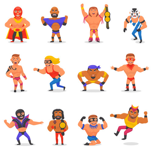 Wrestler Vector Masked Man Character And Masking Luchador In Wrestling ...