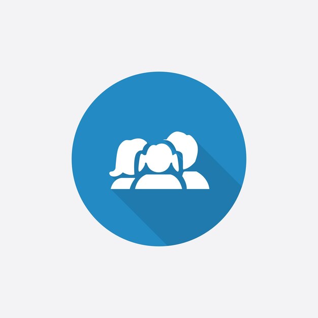 Friendly Group Icon on Blue Circle | Jiffy Designs