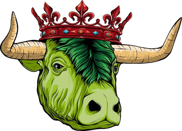 Majestic Green Minotaur with Regal Red Crown | Jiffy Designs