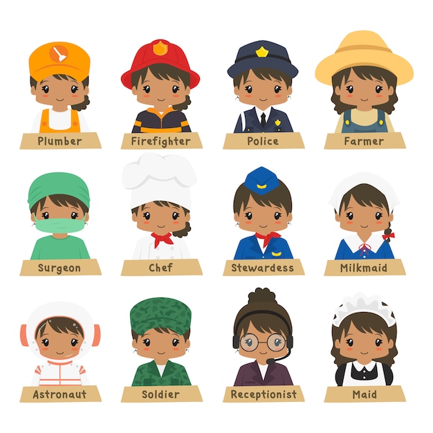 Diverse Children Characters in Vibrant Cartoon Avatars Collection ...