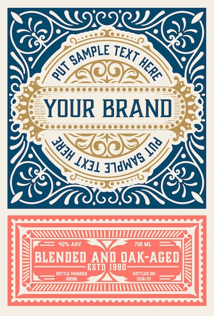 Elegant Vintage Brand Logo with Ornate Floral Motifs | Jiffy Designs