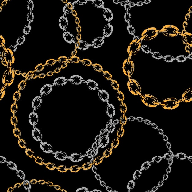 Elegant Interlocking Chain Rings on Black Background | Jiffy Designs