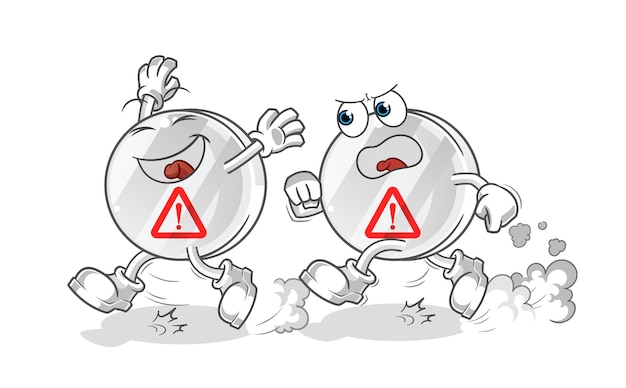 Humorous Hazard Warning Symbols Scurrying in Cartoon Style | Jiffy Designs