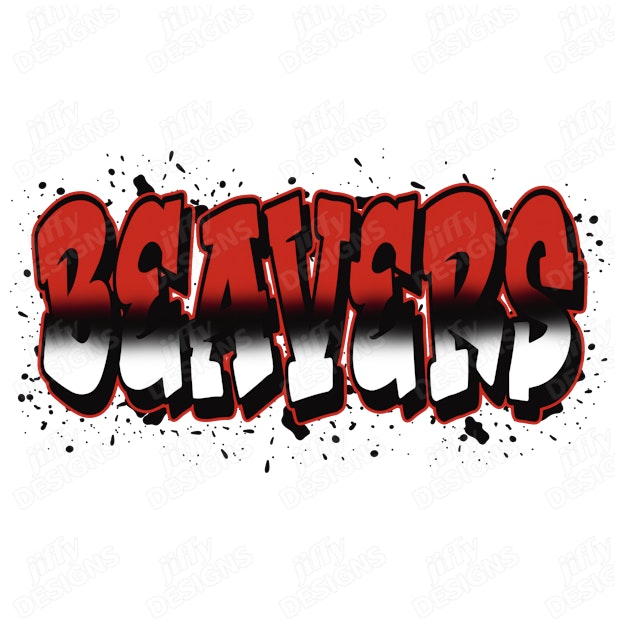 'Beavers' Graffiti-Style Text in Bold Red with Black Outline | Jiffy ...