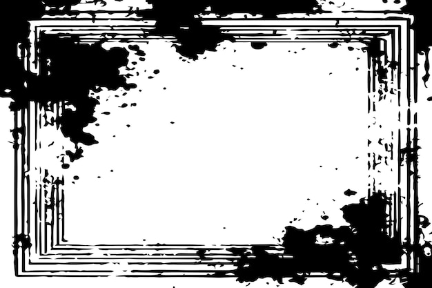 Dramatic Black and White Grunge Frame with Textured Borders | Jiffy Designs
