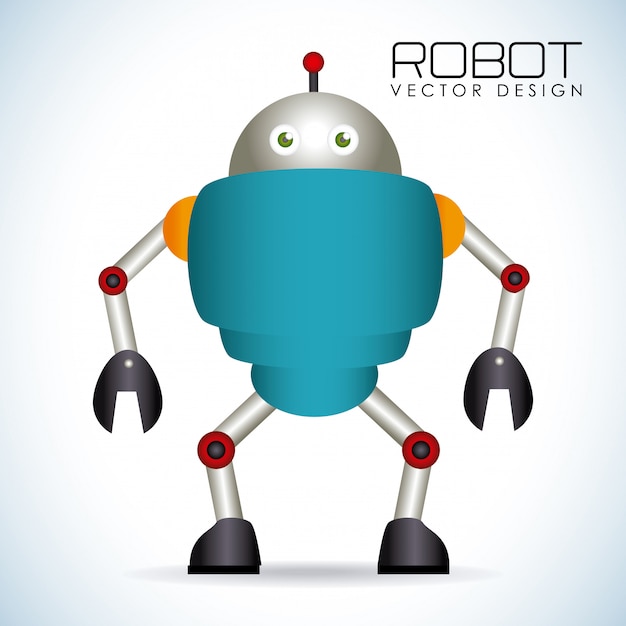 Stylized Robot Character with 'Robot Production' Text | Jiffy Designs