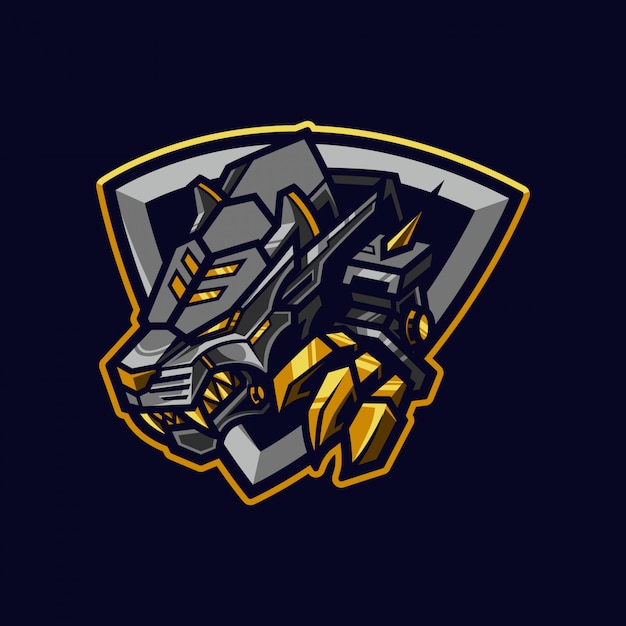 Powerful Mech Warrior Emblem in Sleek Design | Jiffy Designs
