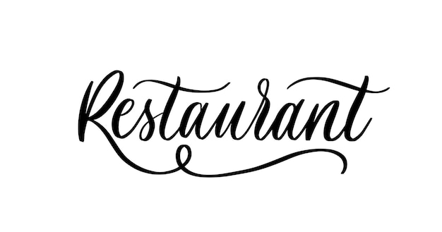 Elegant Cursive 'Restaurant' Text in Black | Jiffy Designs