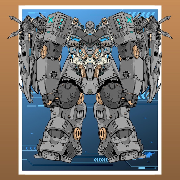 Powerful Mecha Warrior Stands Ready for Action | Jiffy Designs
