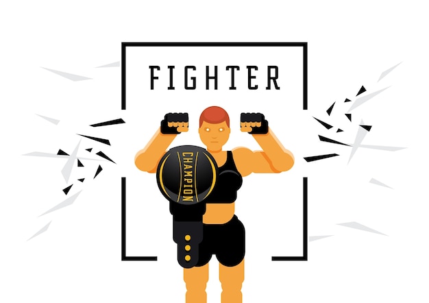 Muscular Fighter Stands Tall in Powerful Boxing Pose | Jiffy Designs