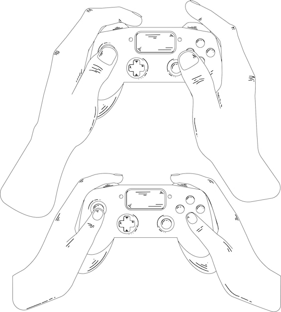 Retro Gaming Controllers in Minimalist Outline Illustration | Jiffy Designs