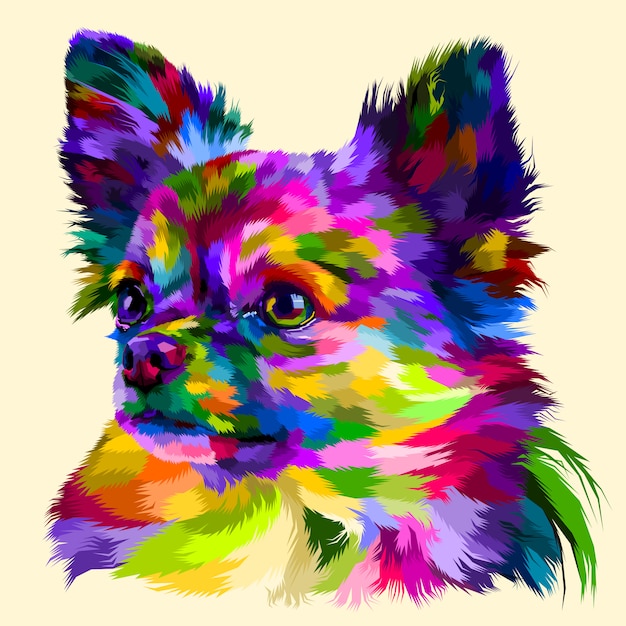 Vibrant Multicolored Furry Pet Portrait in Vivid Strokes | Jiffy Designs