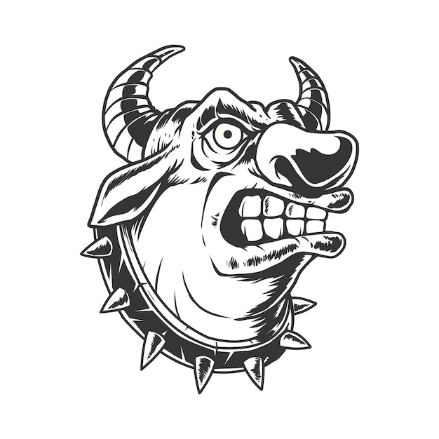 Ferocious Demonic Buffalo Head with Piercing Gaze | Jiffy Designs