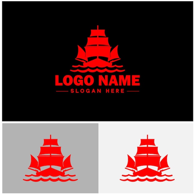 Vibrant Red Sailing Ship Logo Collection | Jiffy Designs