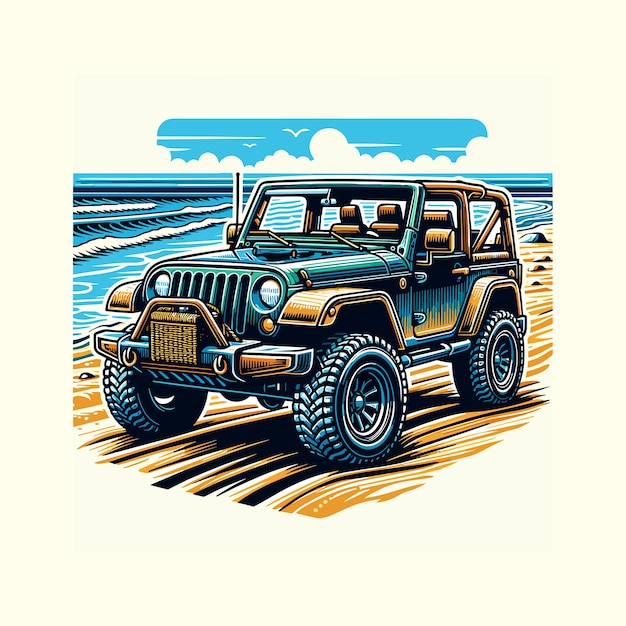 Rugged Off-Road Adventure Jeep on the Beach | Jiffy Designs