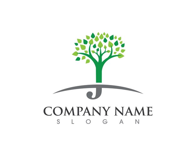 Vibrant Tree Logo with Stylized Leaf Canopy and Initials | Jiffy Designs
