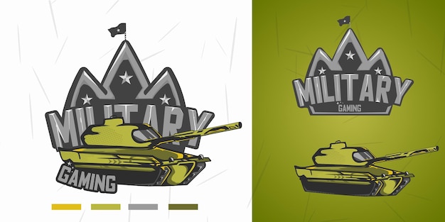 Powerful Military Gaming Emblem with Armored Tanks | Jiffy Designs