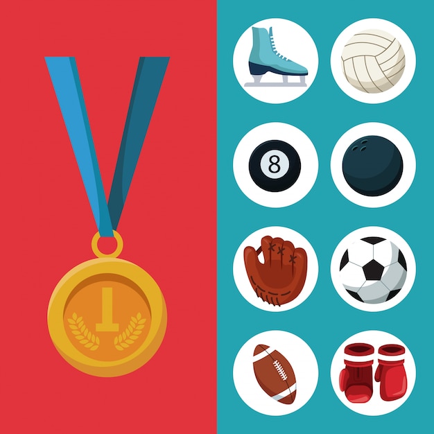 Vibrant Sports Medal and Iconic Athletic Symbols | Jiffy Designs